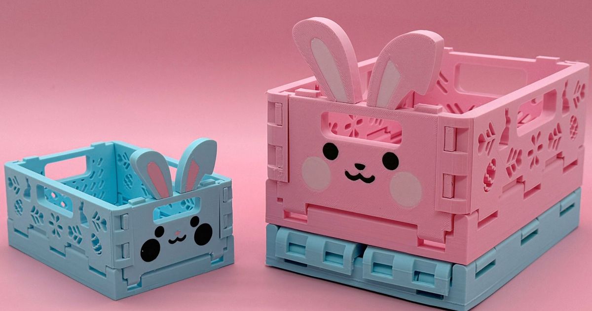 3D Printable Easter Foldable and Stackable Storage Crate Easter Edition ...