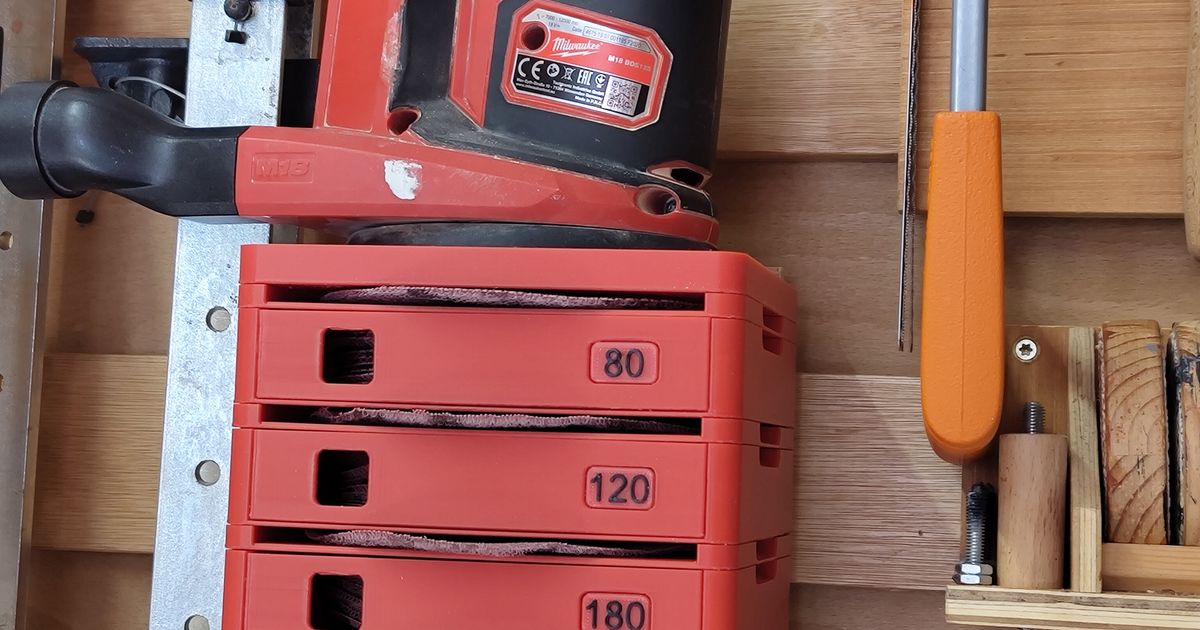 Modular sanding disc storage by wormoworm | Download free STL model ...