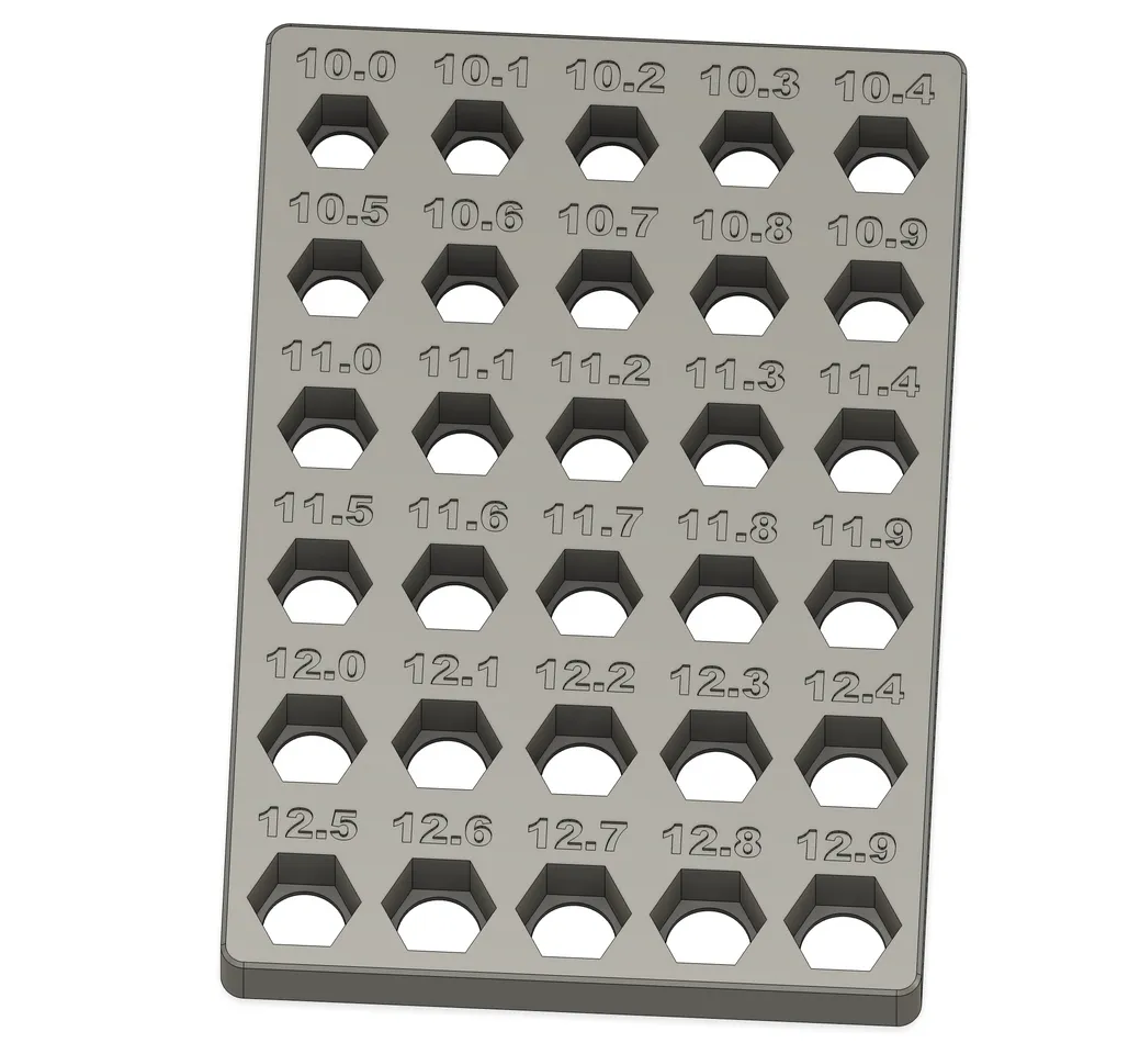 Hex Sizer by DexTech | Download free STL model | Printables.com