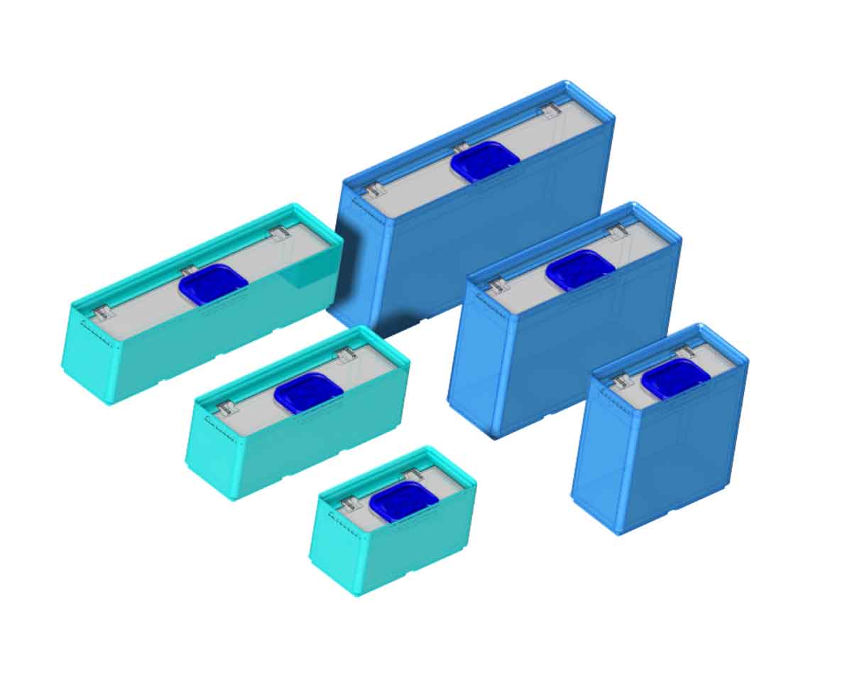 Gridfinity 1x2, 3, 4 (6U, 9U and 12U) Lidded Bin for Stuff with Latch ...