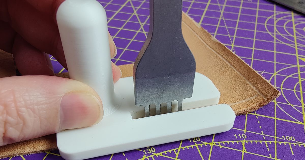 Stitching Punch Aid Plate for Leather by Weefz | Download free STL ...