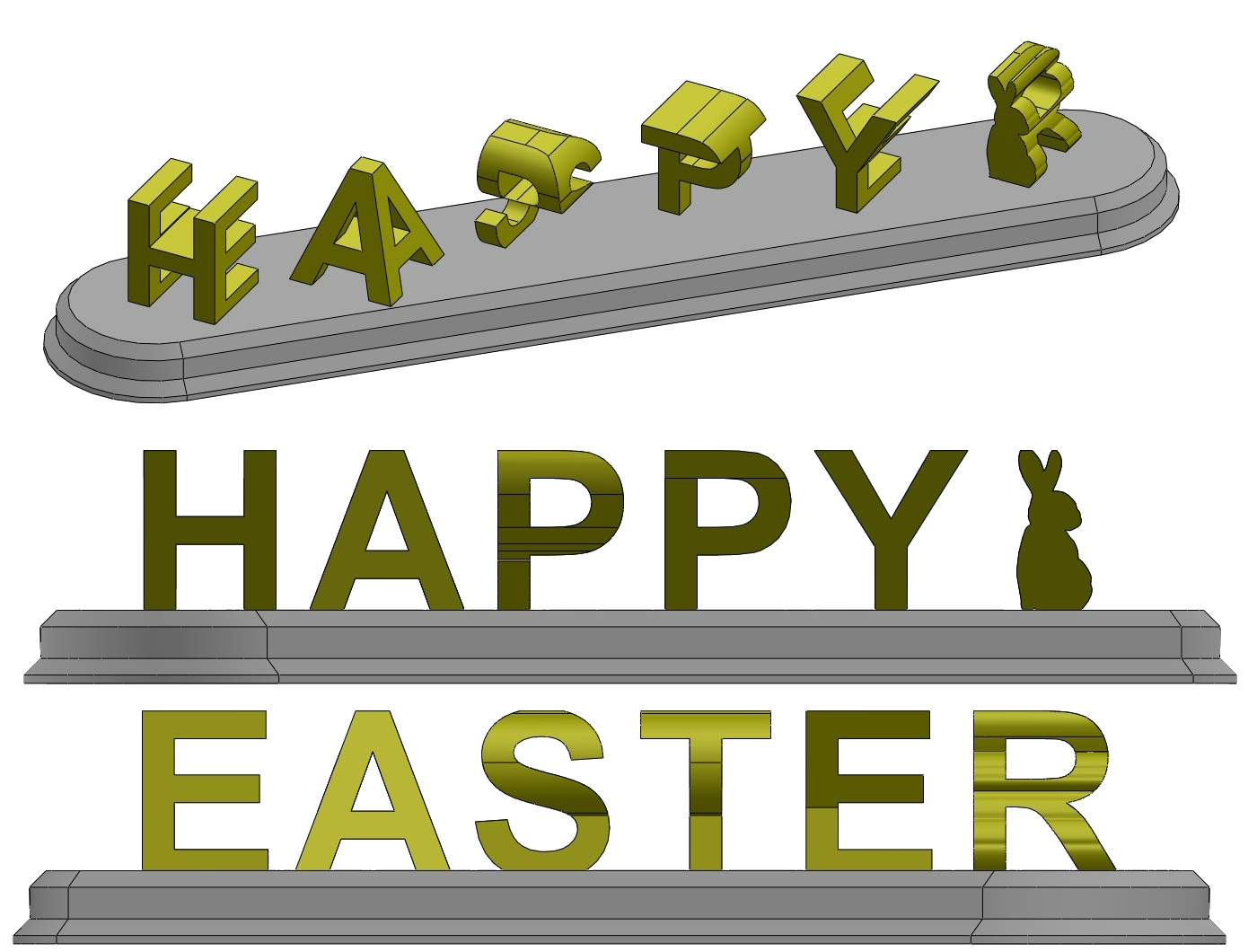 HAPPY EASTER MULTI TEXT by Tim R | Download free STL model | Printables.com