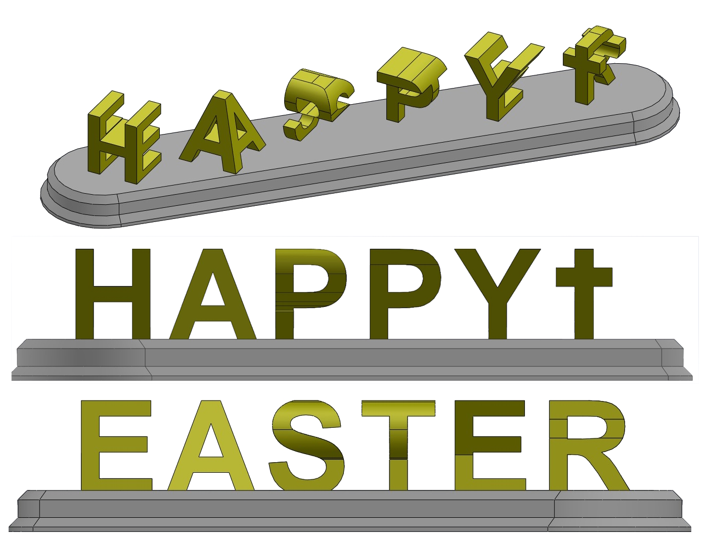 HAPPY EASTER MULTI TEXT by Tim R | Download free STL model | Printables.com