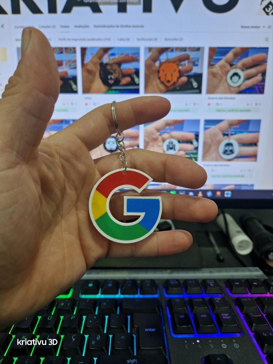 keychain google by kriativu3D | Download free STL model | Printables.com