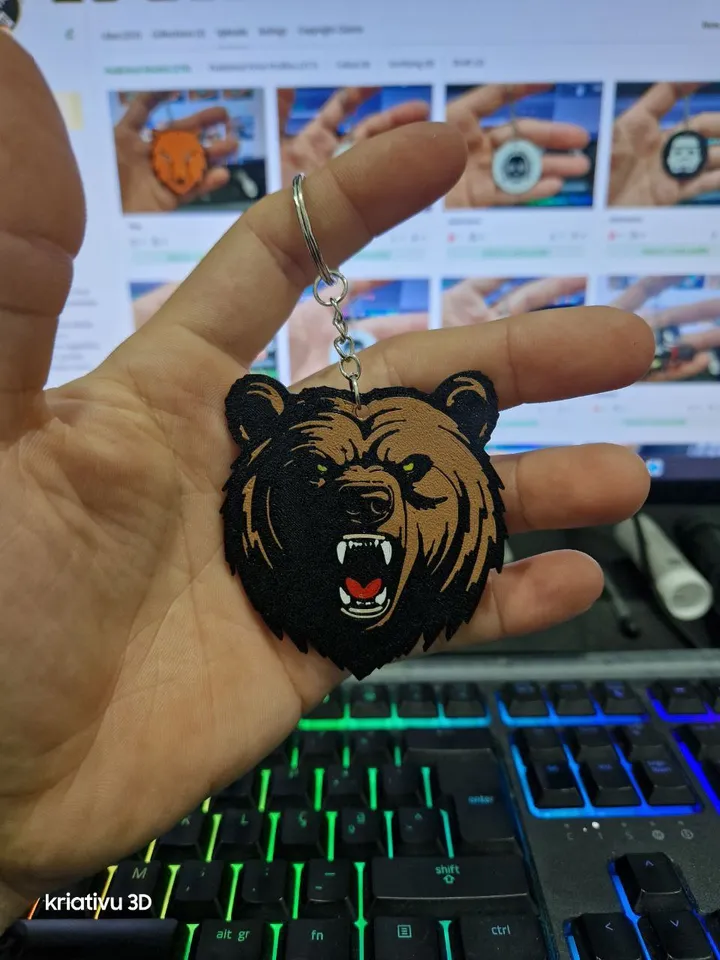 keychain Bear by kriativu3D | Download free STL model | Printables.com