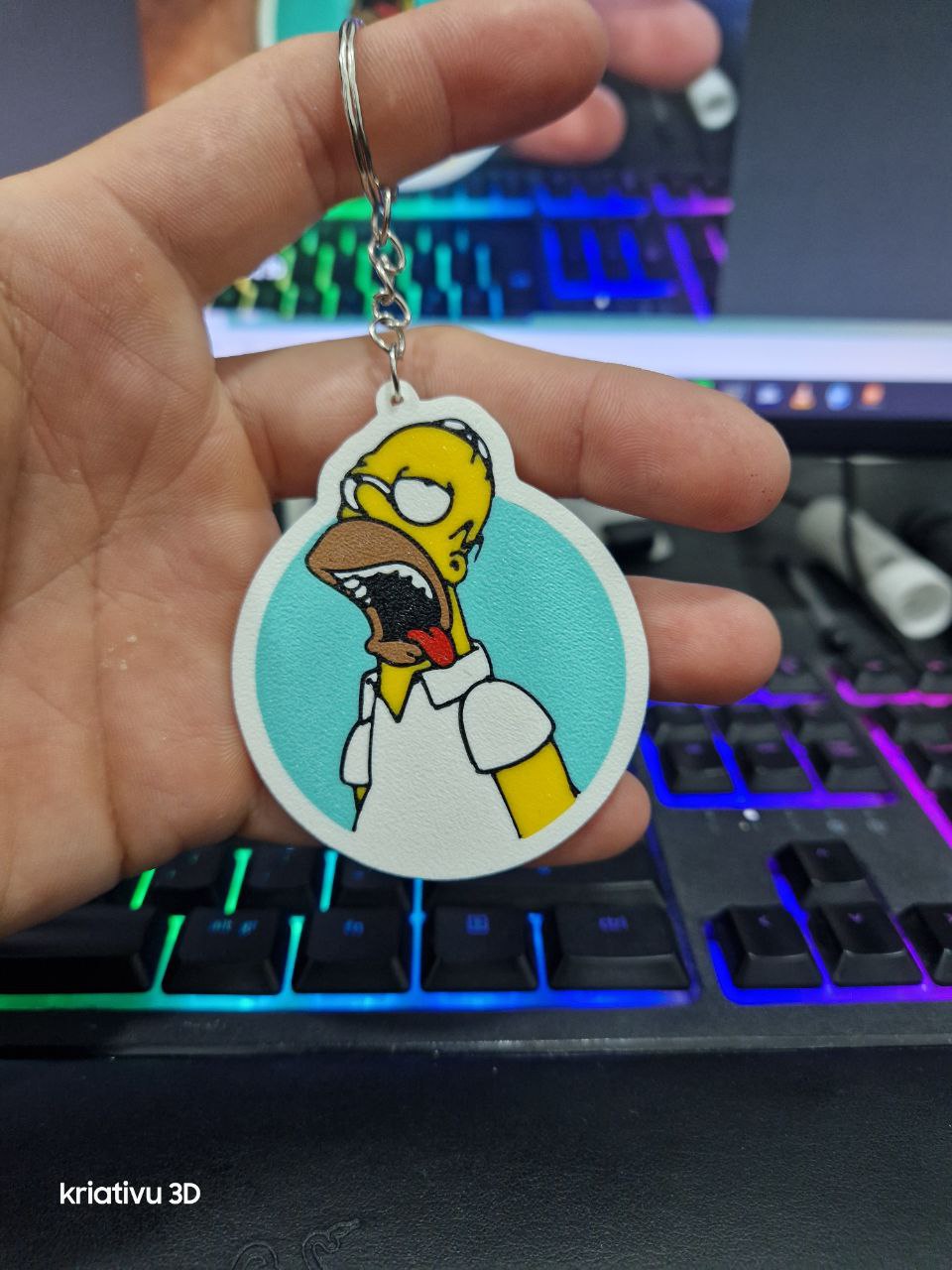 keychain Homer simpsons by kriativu3D | Download free STL model ...