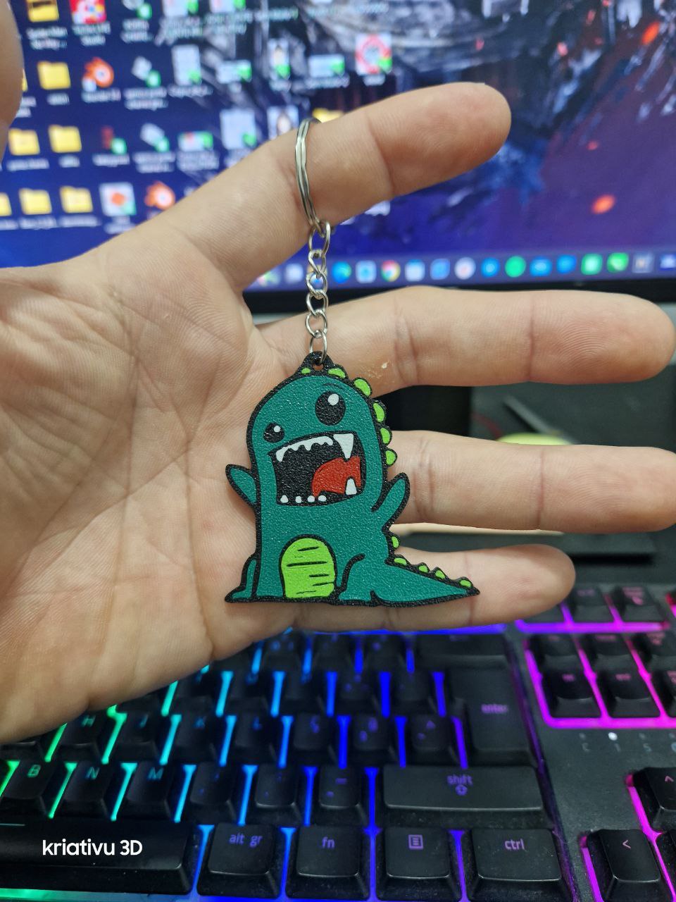 keychain dino by kriativu3D | Download free STL model | Printables.com