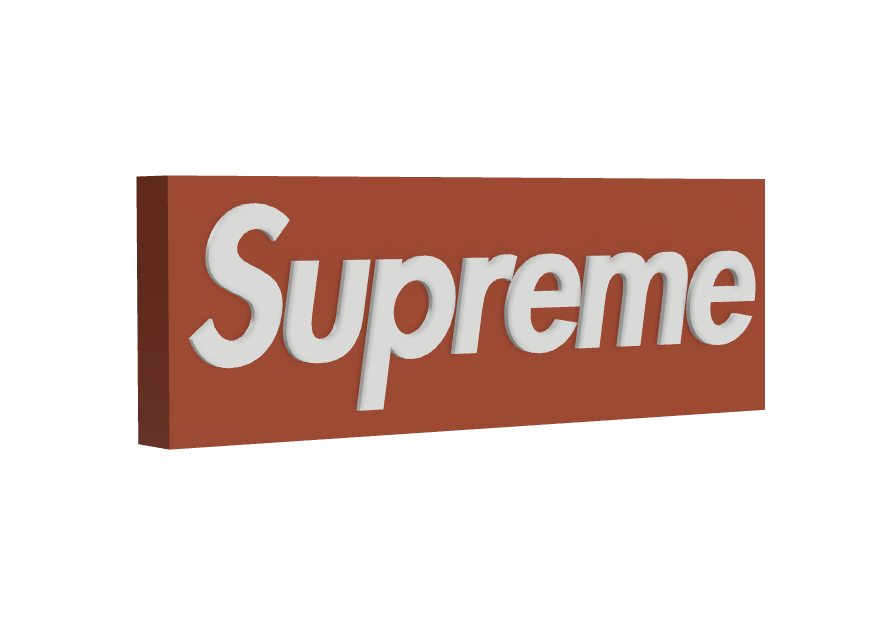 Supreme Logo Decoration by Lucas Doniquian | Download free STL model ...