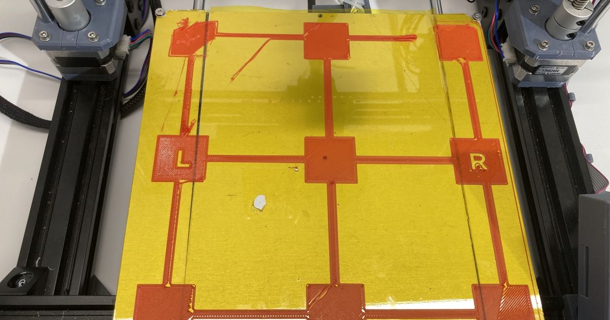 Customizable bed leveling pattern von avolkov | Kostenloses STL-Modell ...