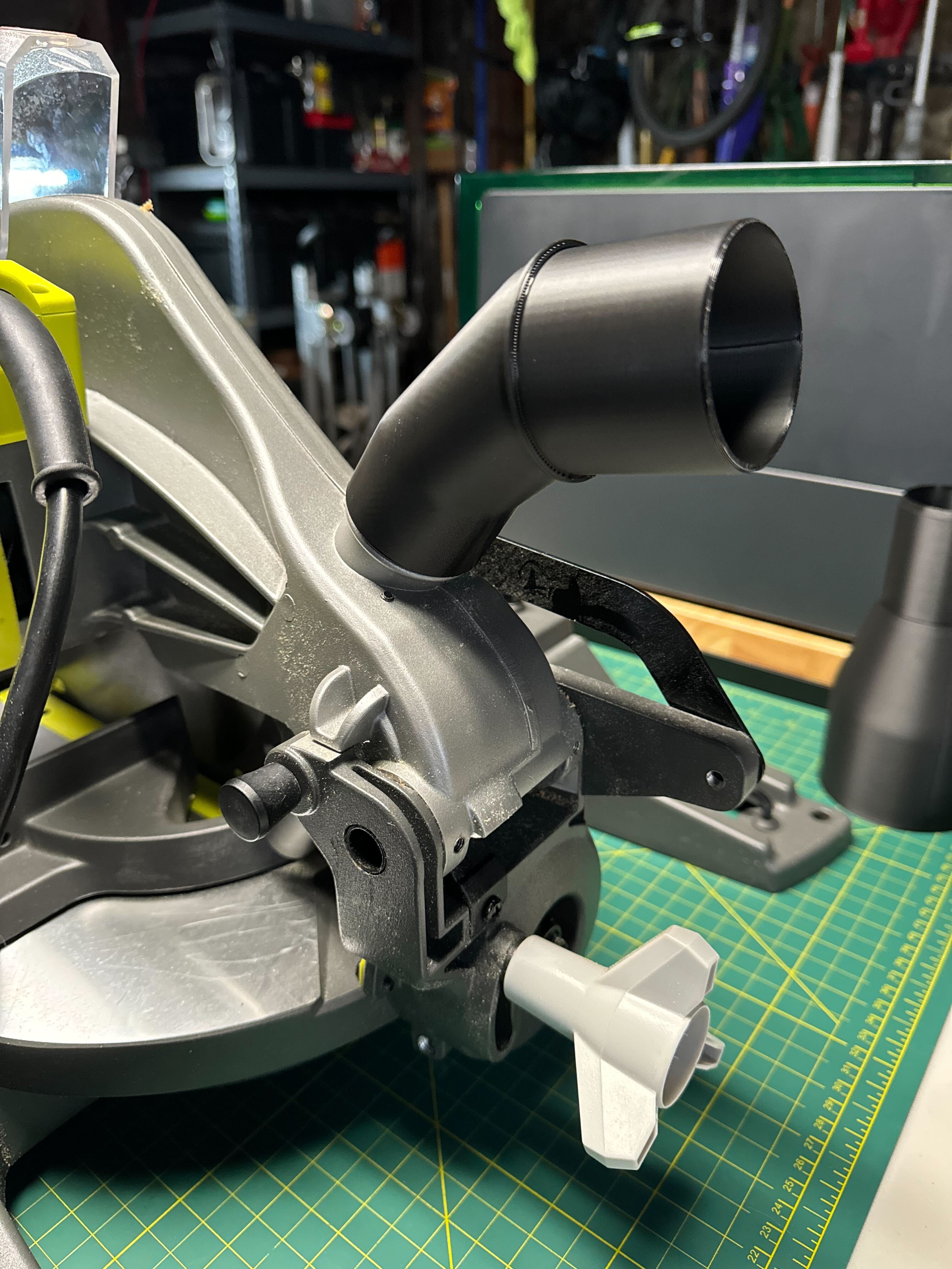 Universal Adapter for Rigid Shop Vac Hose to Ryobi 10in. Miter Saw by ...