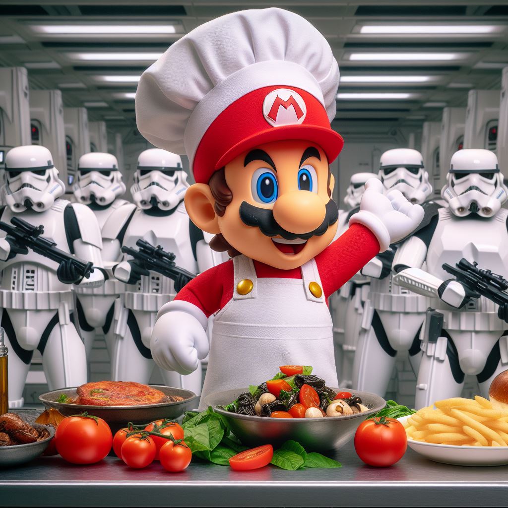 Super Mario cooks for Stormtroopers Hueforge by Murri | Download free ...