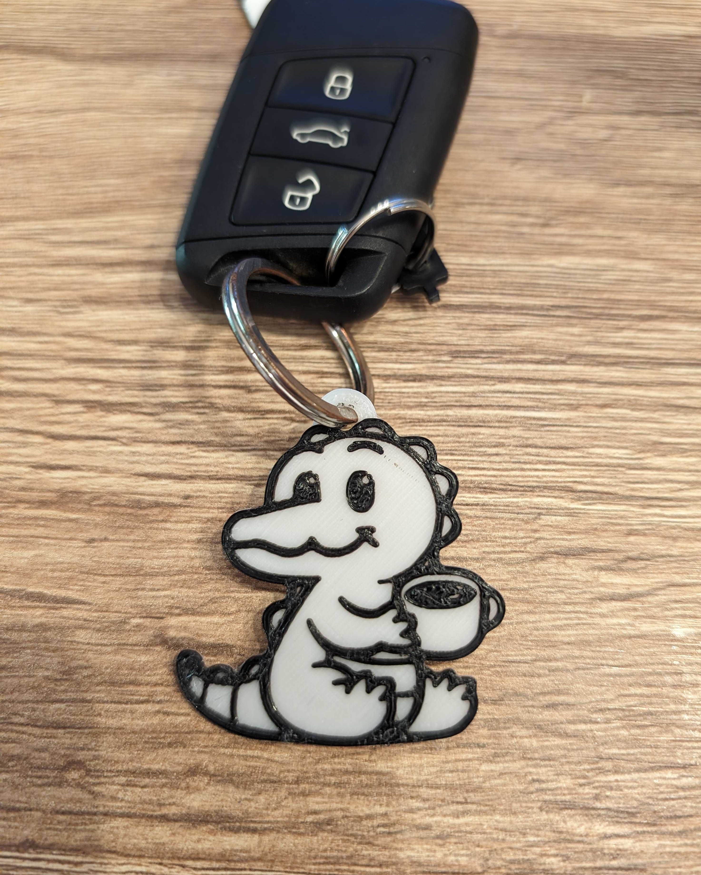 cute coffee crocodile - keychain by klimoma | Download free STL model ...