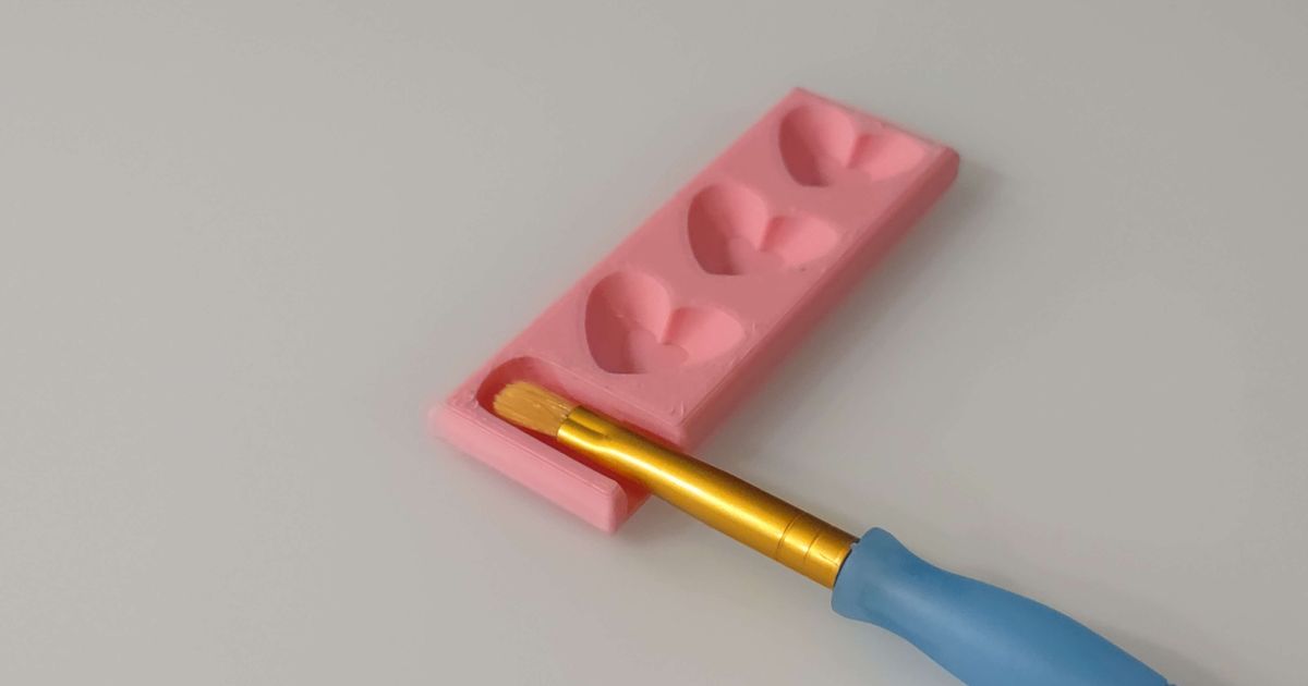 Cute Heart Paint Palette by endri | Download free STL model ...