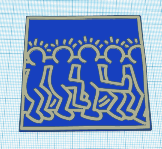 Coaster image by keith Haring by nicolò.lovato | Download free STL ...