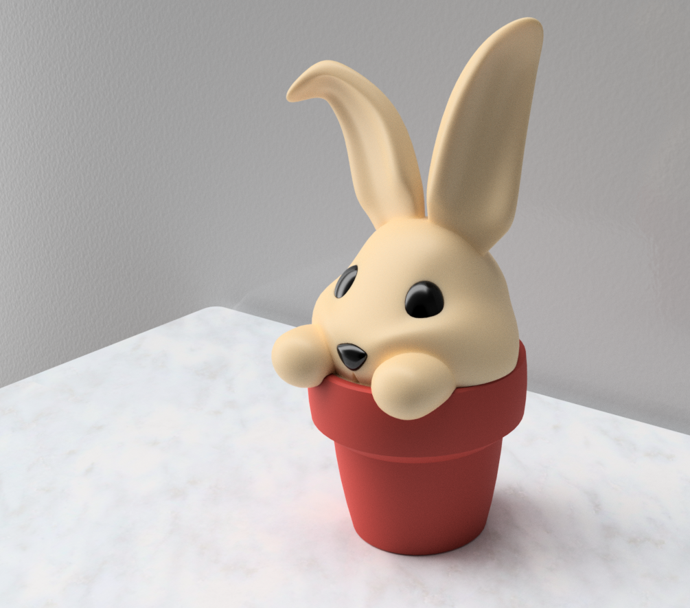 Bunny Pot - Single and Multi-material by Bearded Printer | Download ...