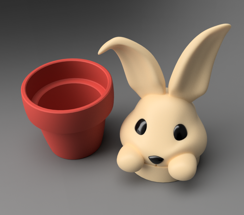 Bunny Pot - Single and Multi-material by Bearded Printer | Download ...