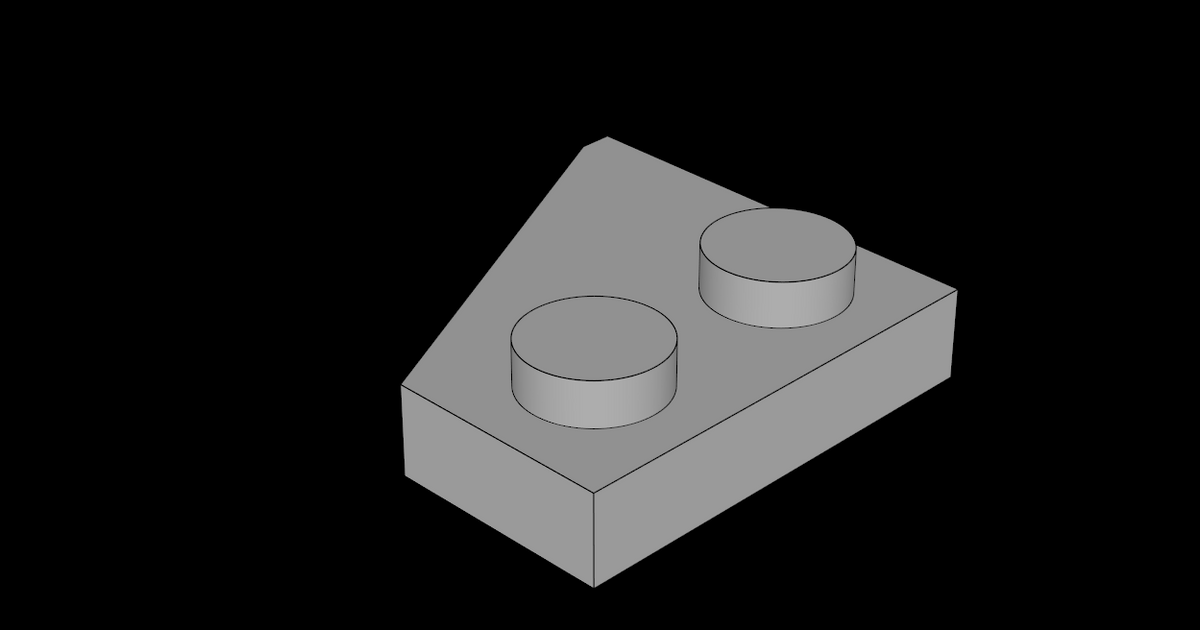 Lego Compatible (24307.dat) Wing 2 x 2 Right by thall72 | Download free ...