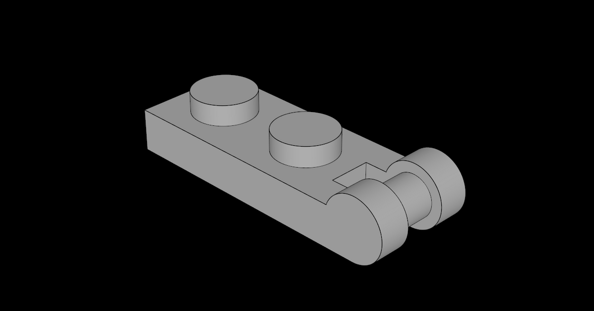 Lego Compatible (60478.dat) Plate 1 x 2 with Handle on End by thall72 ...
