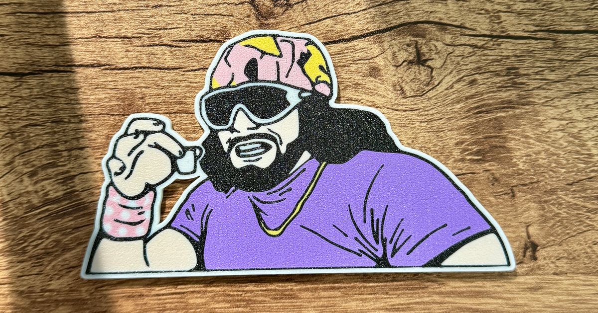 Macho Man Magnet (multi-color)(8x3mm magnets) by omiedude | Download ...