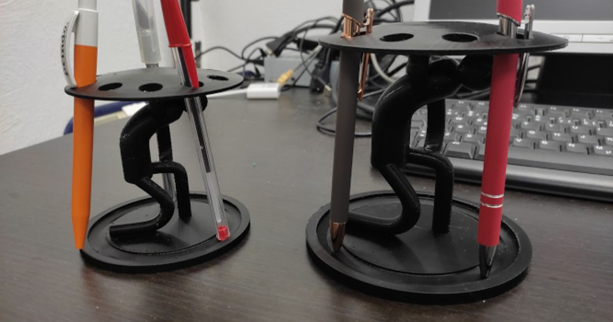 Shield stickman pen holder by Tooner.it | Download free STL model ...