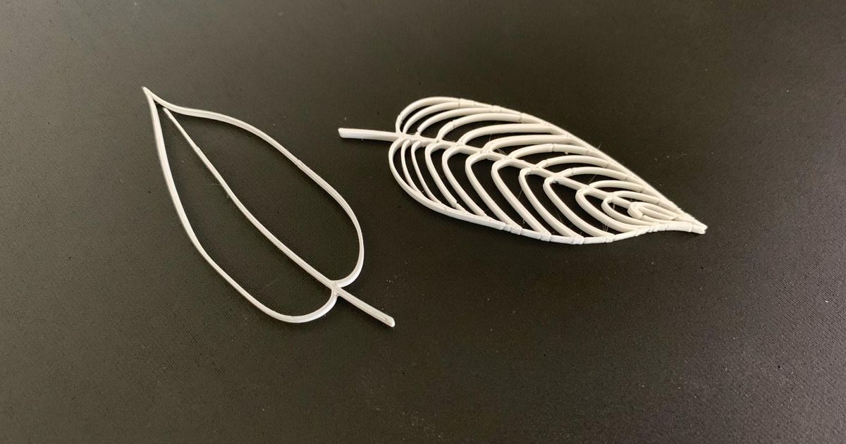 Fall decoration Leave Line Art by Sonny13 | Download free STL model ...