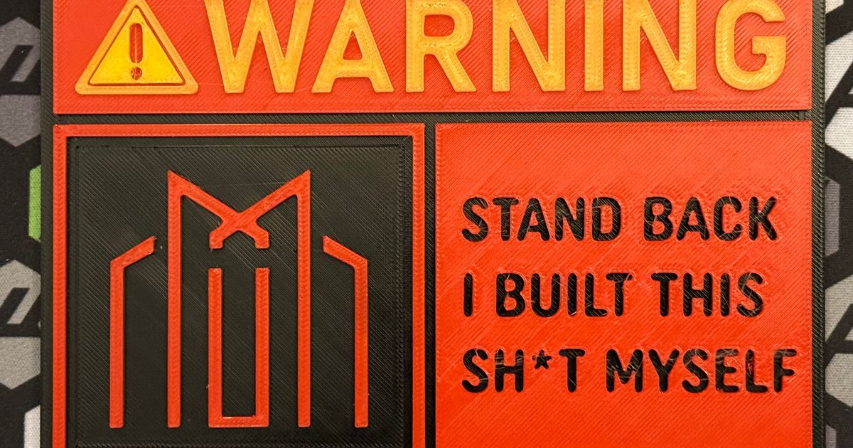 Millennium Machines Warning Sign by allenrowand | Download free STL ...