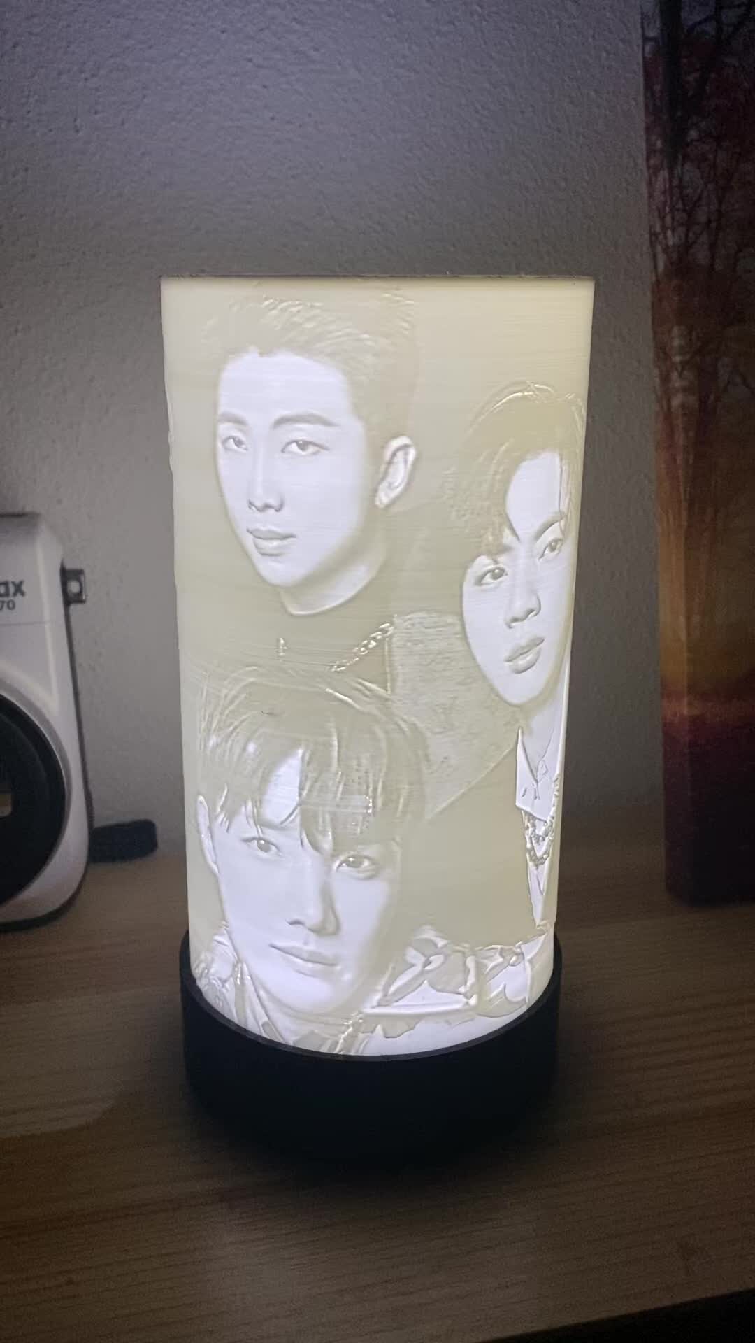 BTS Lithophane 360° Lamp by Ondrashek | Download free STL model ...