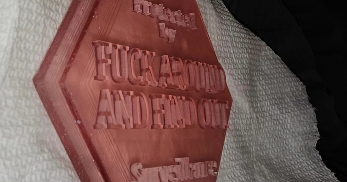 F around and find out plaque by cmbcomp | Download free STL model ...