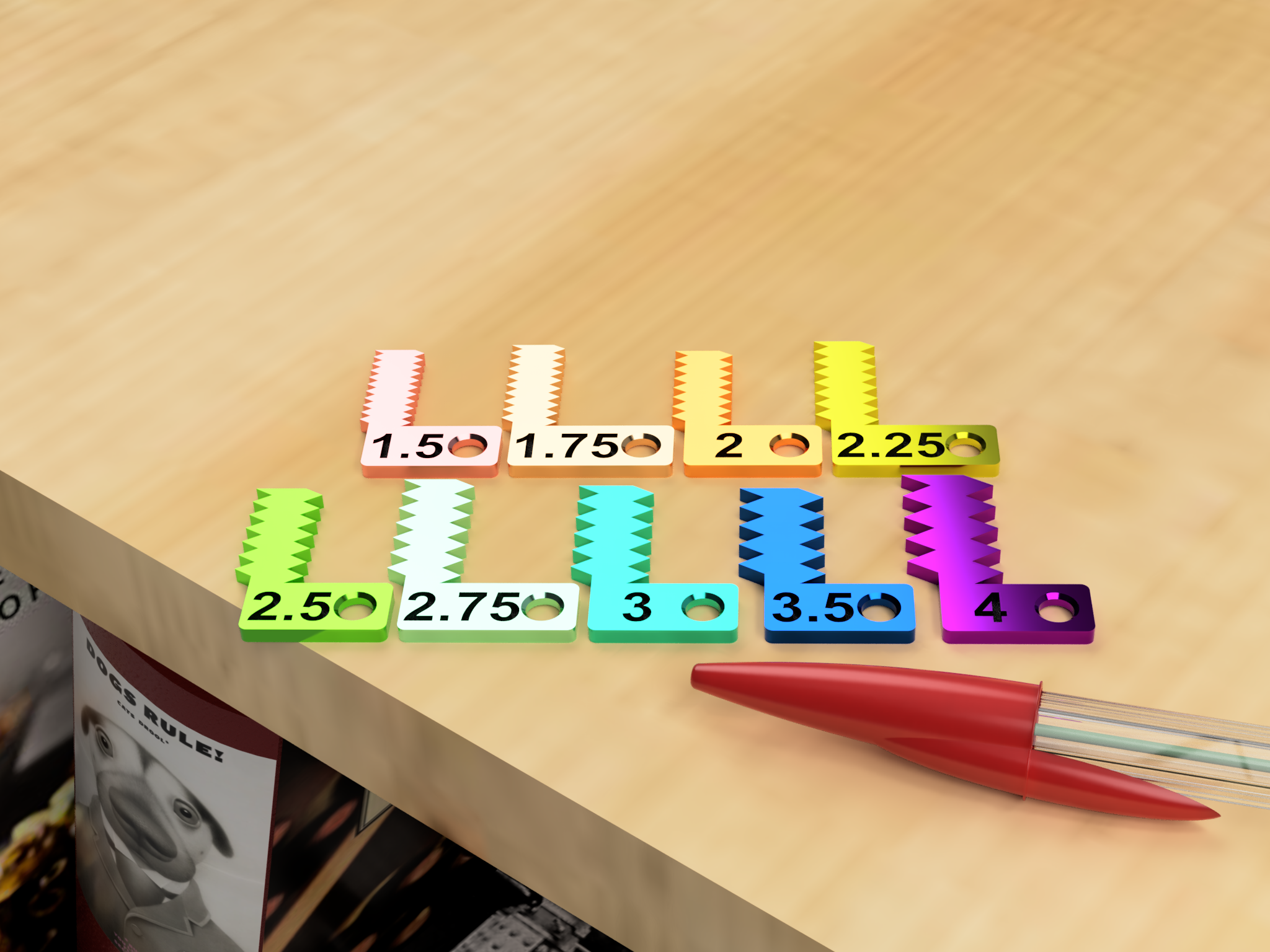 Metric Thread Pitch Gauges by Joe | Download free STL model ...