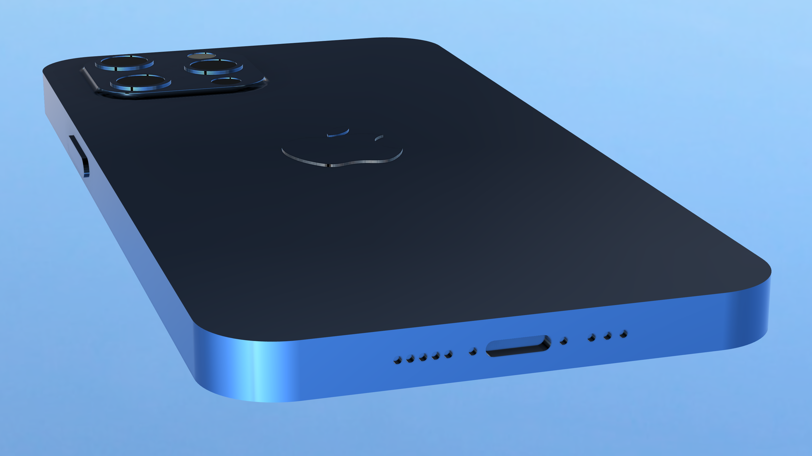 Iphone 12 Pro 3D blue by Ivan_Creation_3D | Download free STL model ...