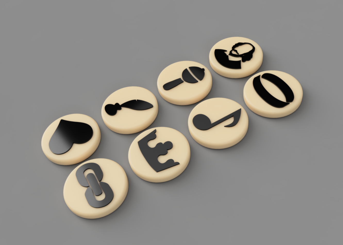 Black Sonata PnP deduction tokens & player pawn by dotmakes | Download ...