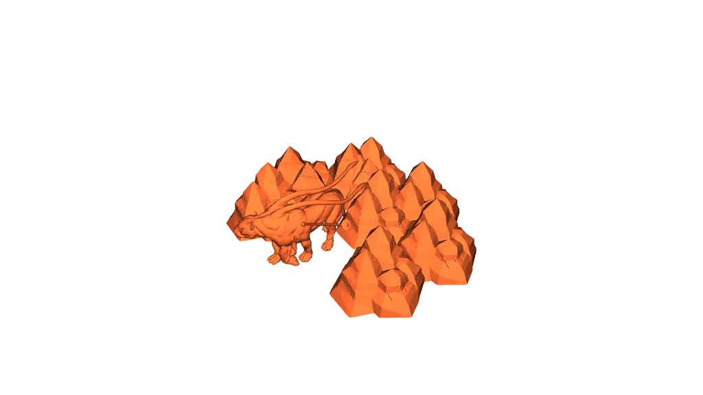 Monster lion with mountain background by Cybertech | Download free STL ...