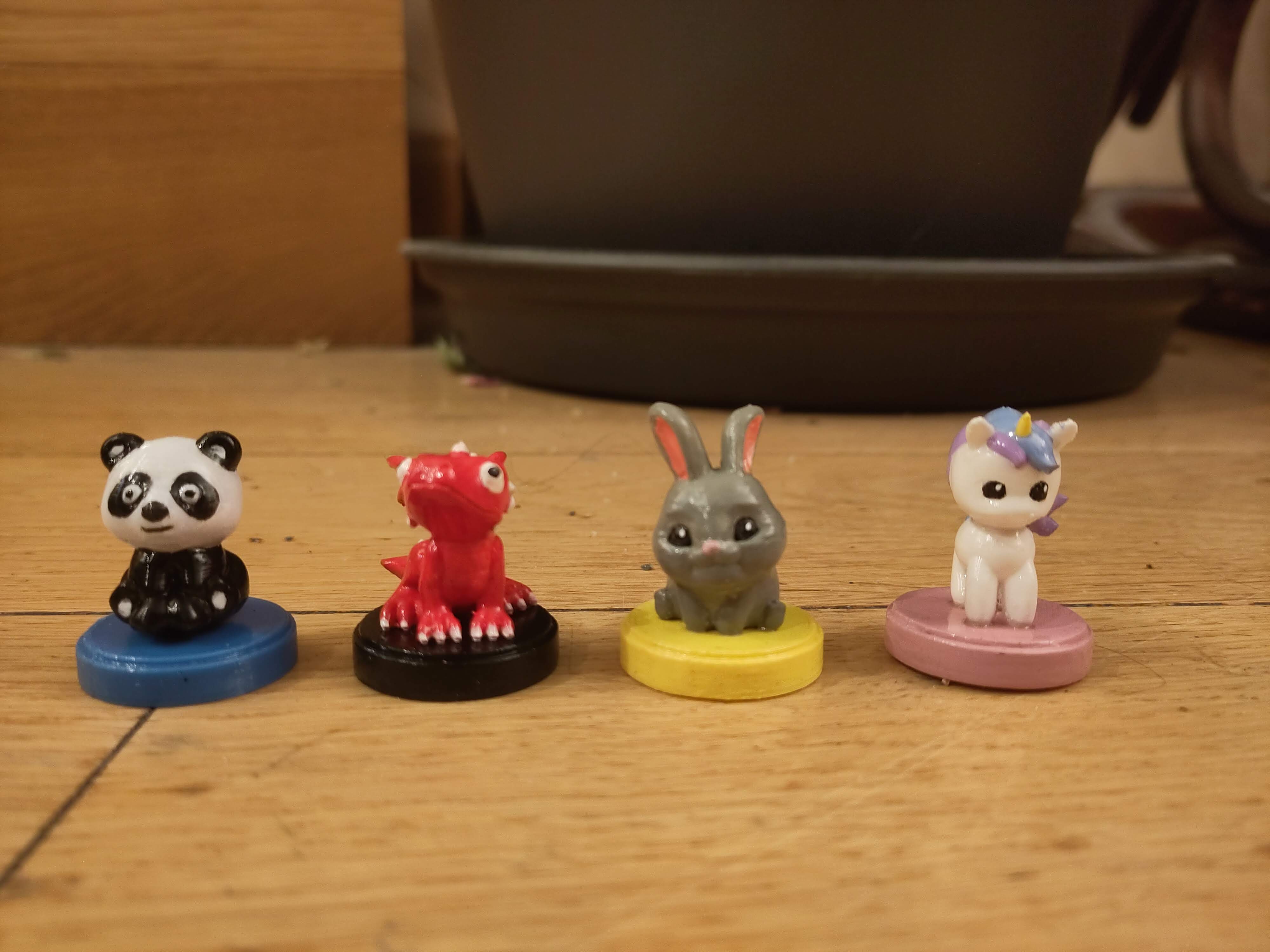 Set of cute pawns/meeples/miniatures for family boardgames - 28mm base ...