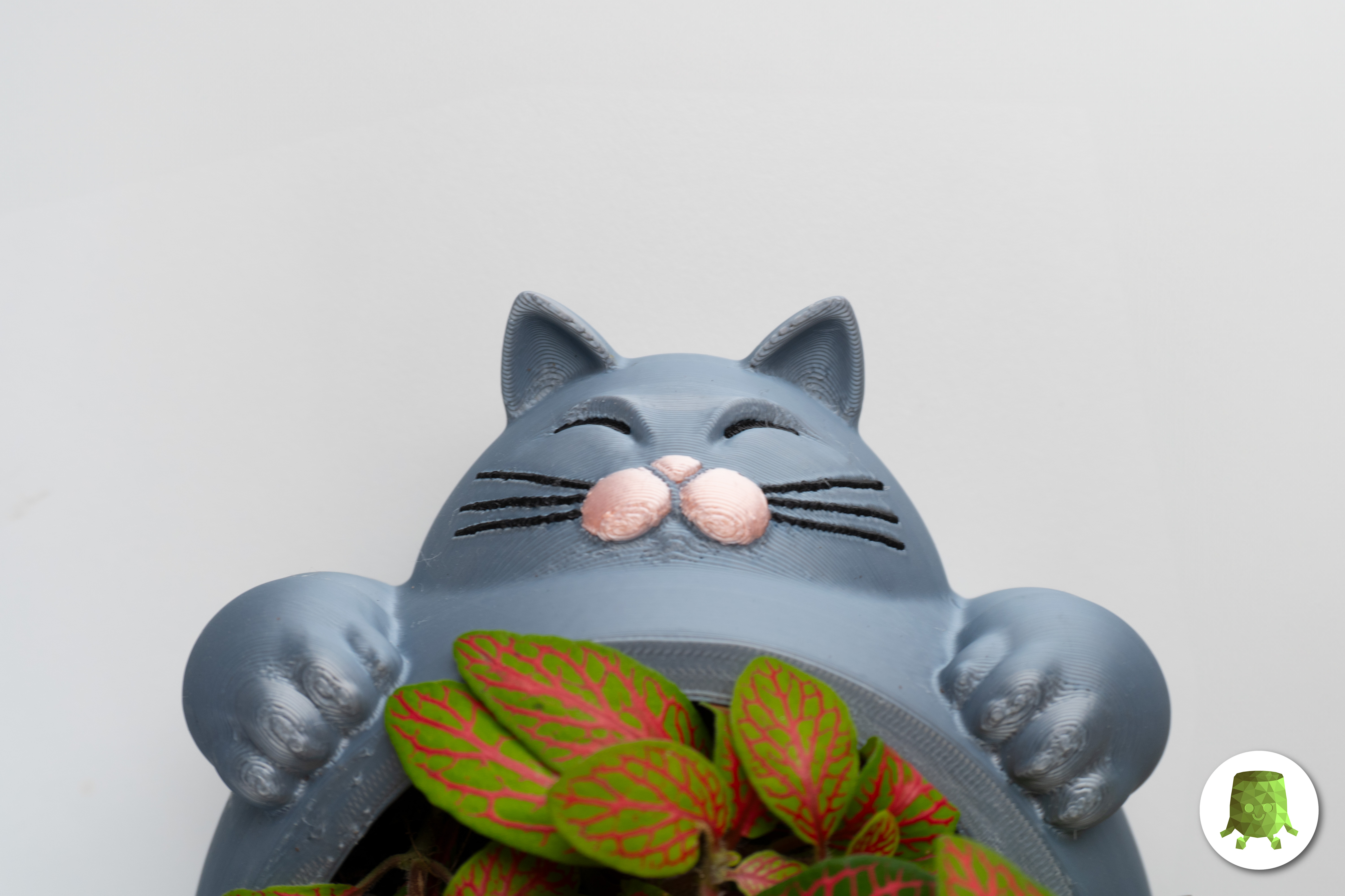 Sleepy Chunky Cat Plant Pot by TomoDesigns | Printables Store