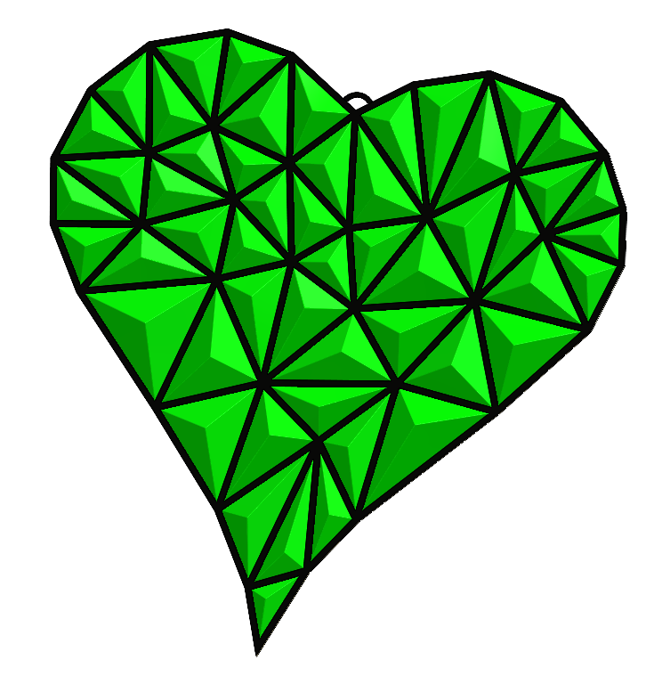 Geometric Heart Wall Decoration by DocWeebl | Download free STL model ...