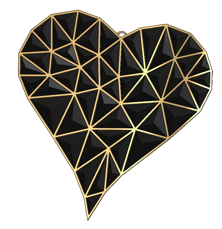 Geometric Heart Wall Decoration by DocWeebl | Download free STL model ...