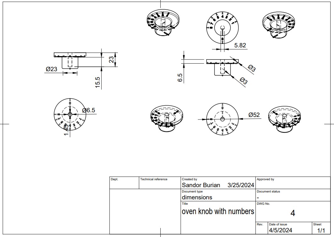 Oven knob with numbers by Sanyi | Download free STL model | Printables.com