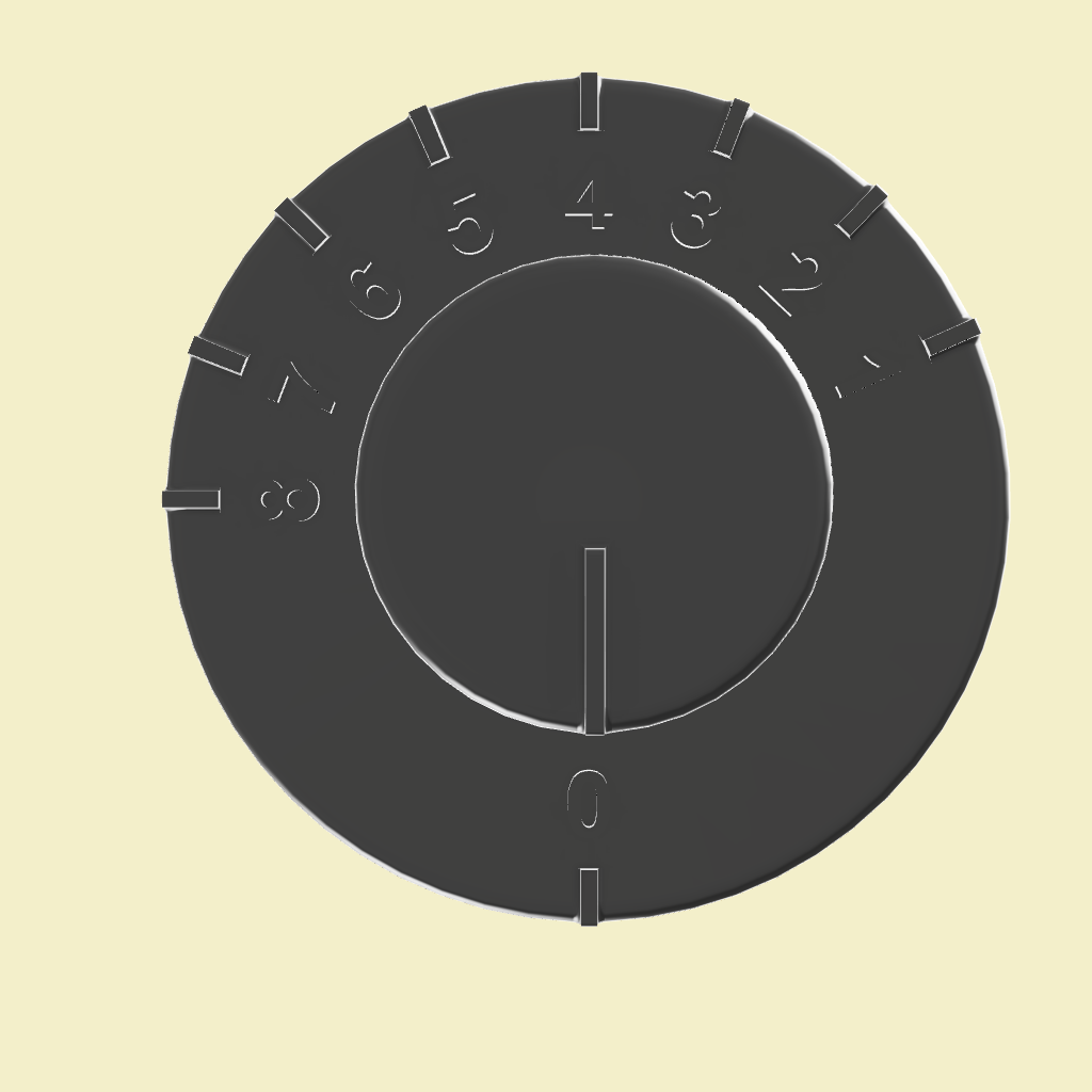 Oven knob with numbers by Sanyi | Download free STL model | Printables.com