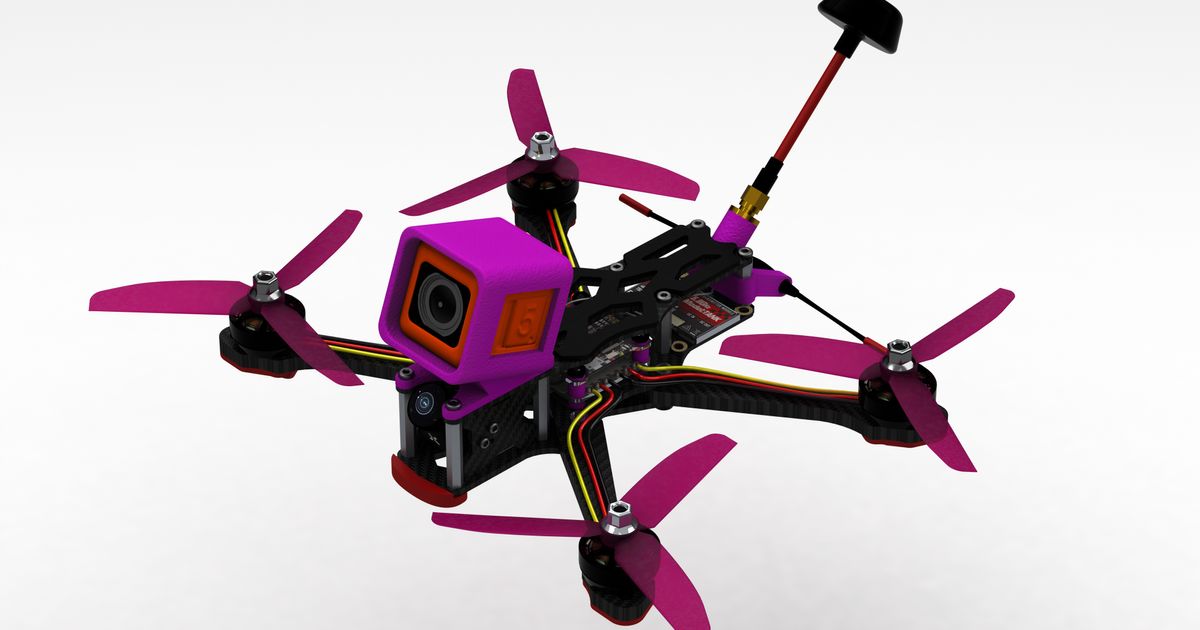Drone Racer Solidworks por Tutos Cuevas | Descargar modelo STL gratuito ...