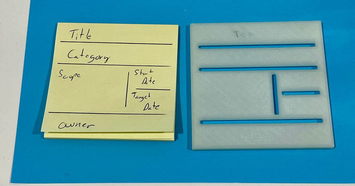 Post-It Stencil / Obeya Template by TwoLegged | Download free STL model ...