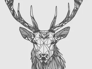 Geometric Elk Line Art by Garage_Tinkerer | Download free STL model ...