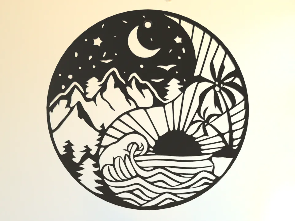 Yin Yang Wall Art with Sun and Moon by HugoWhite | Download free STL ...