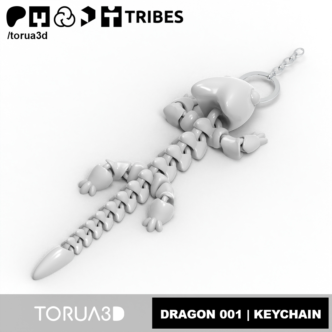 Articulated dragon 001 - Keychain by Torua3D | Download free STL model ...