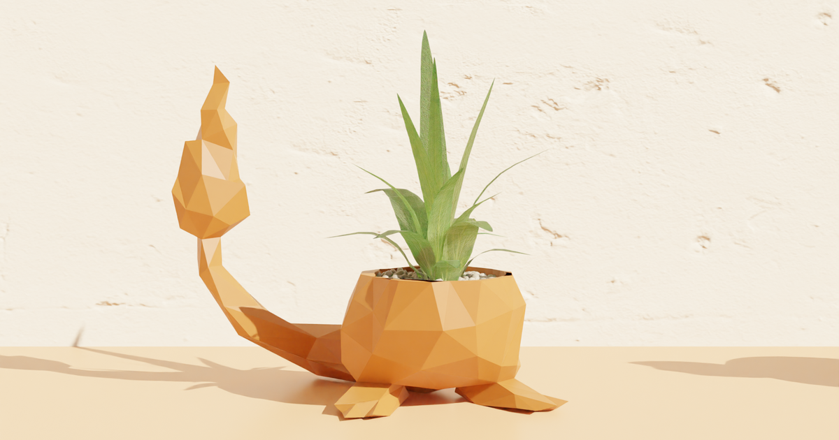 Charmander Low Poly - Pokemon Pot Plant by CalebTimoteo | Download free ...