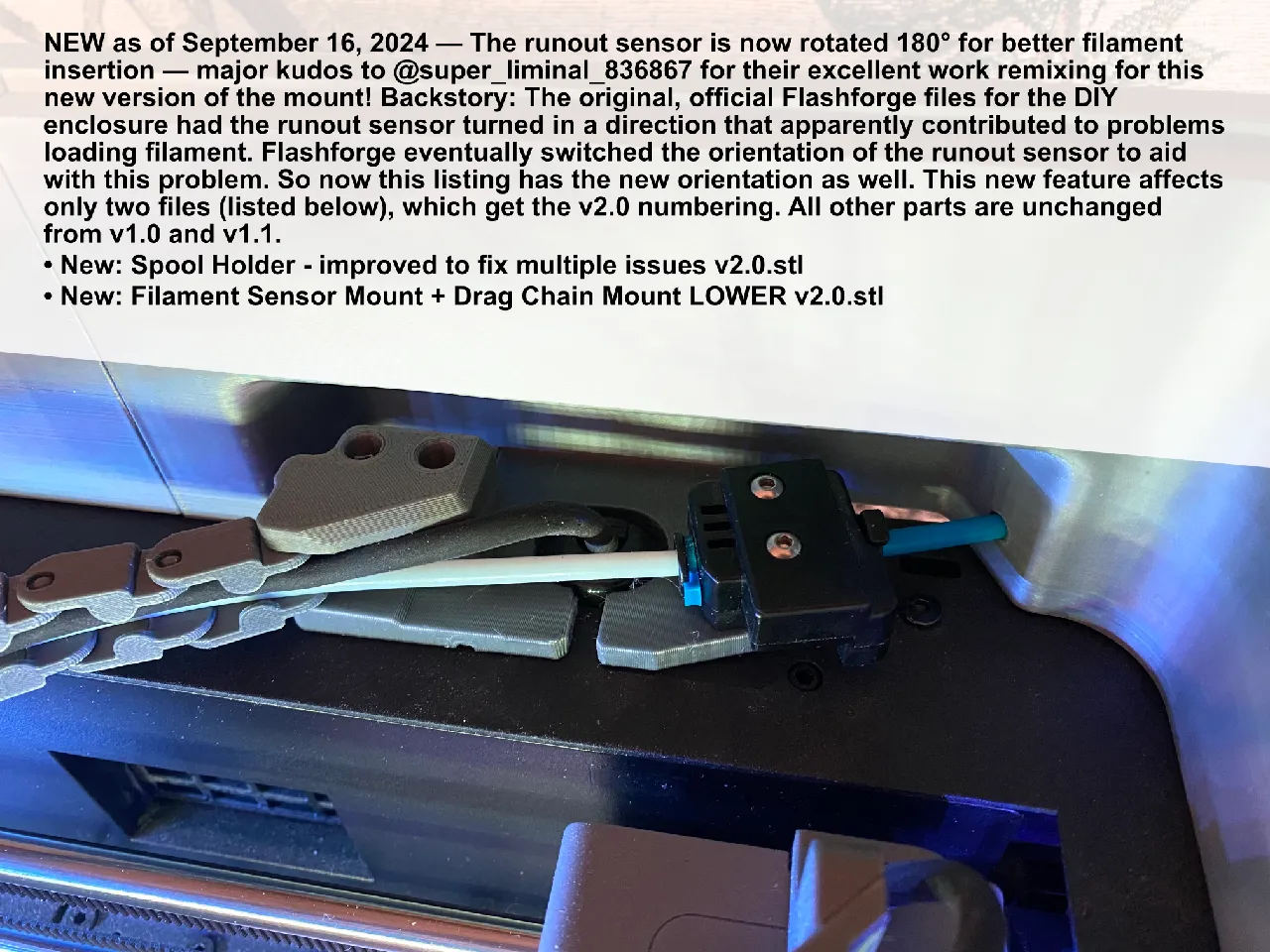 Flashforge Adventurer 5M (AD5M) IMPROVED Spool Holder, Inlet, Runout ...