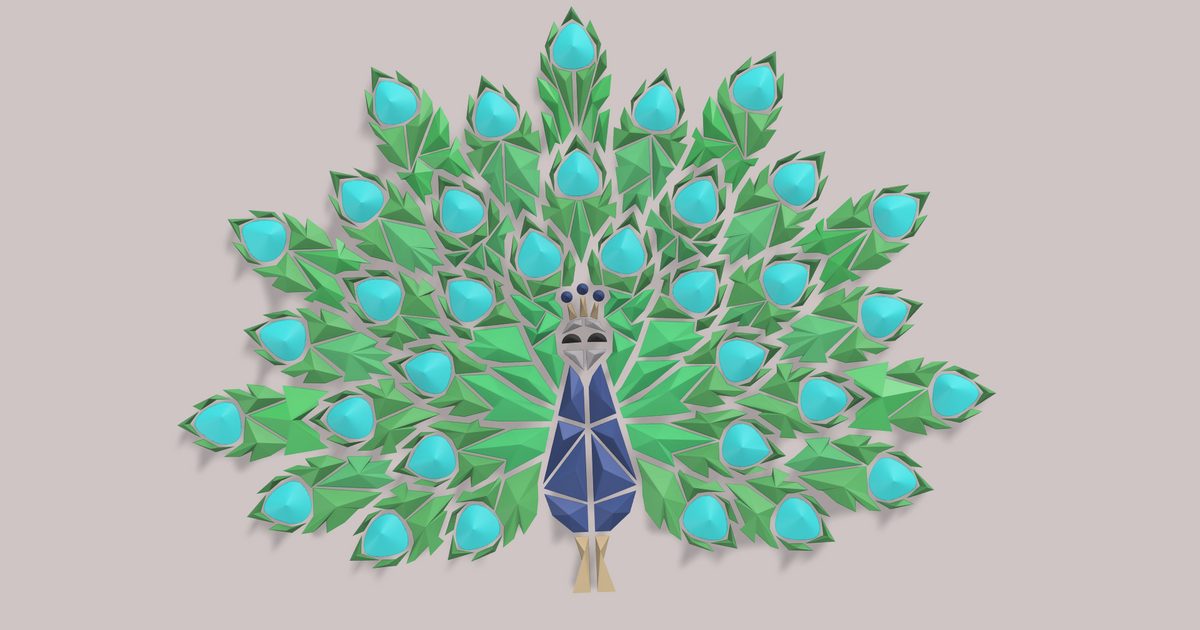 Geometric peacock wall art by jeroen van der linden | Download free STL ...