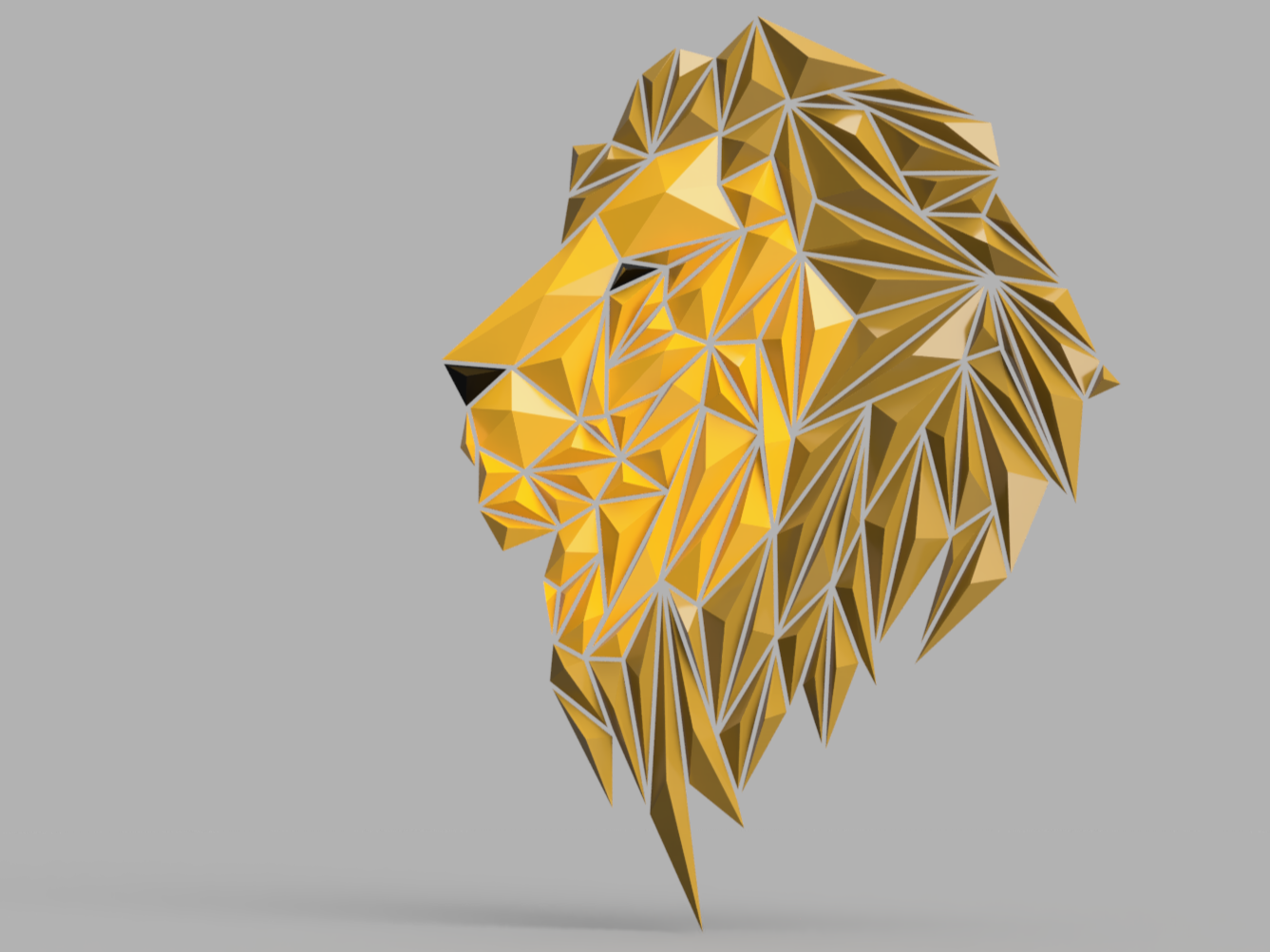 3D Lion on the wall by Jakub Lattenberg | Download free STL model ...