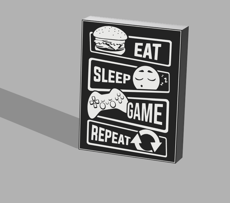 EAT SLEEP GAME REPEAT LIGHTBOX by CM_3D_PRINT | Download free STL model ...