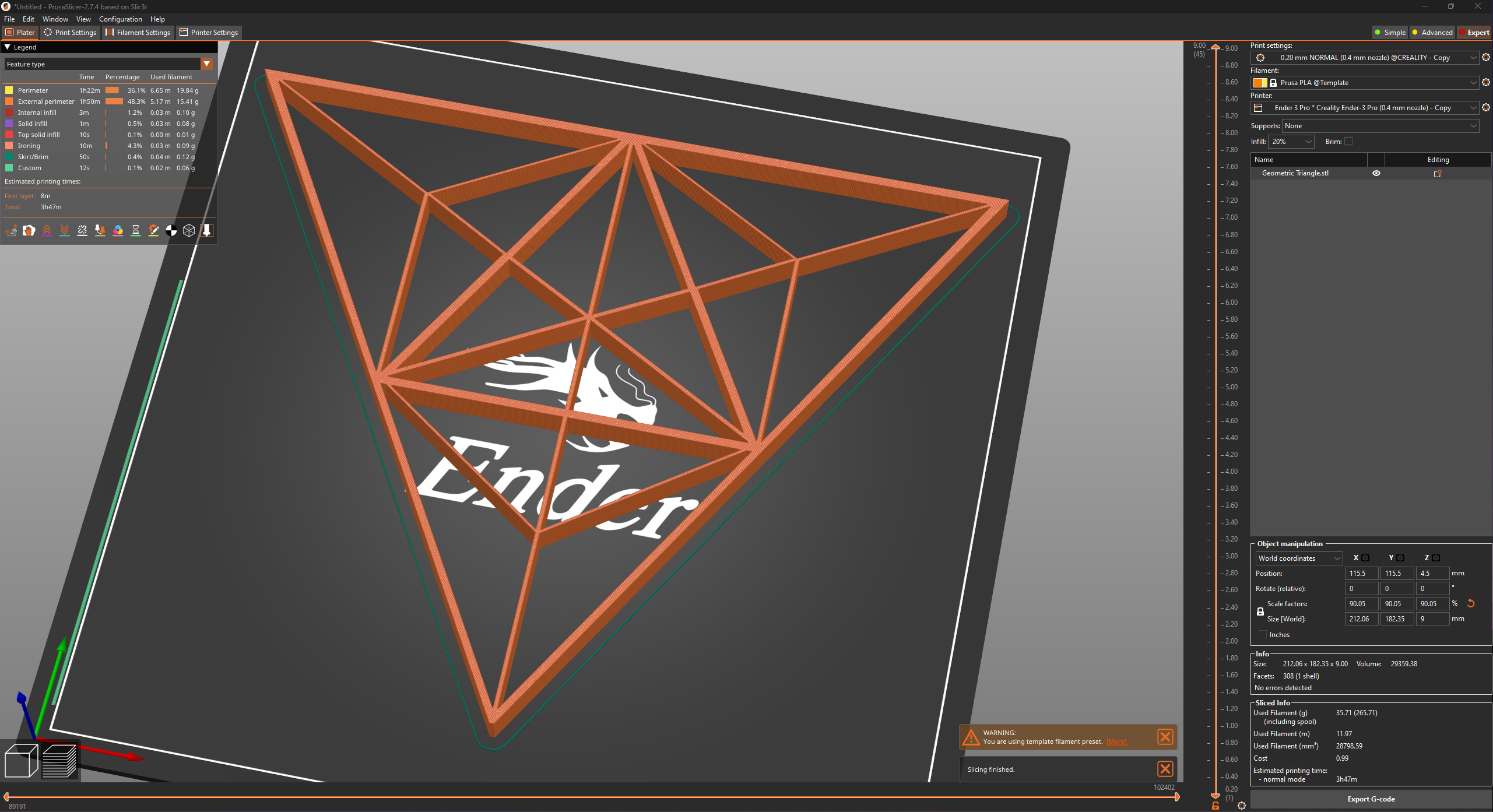 Geometric Triangle Wall Art by 1000Q | Download free STL model ...