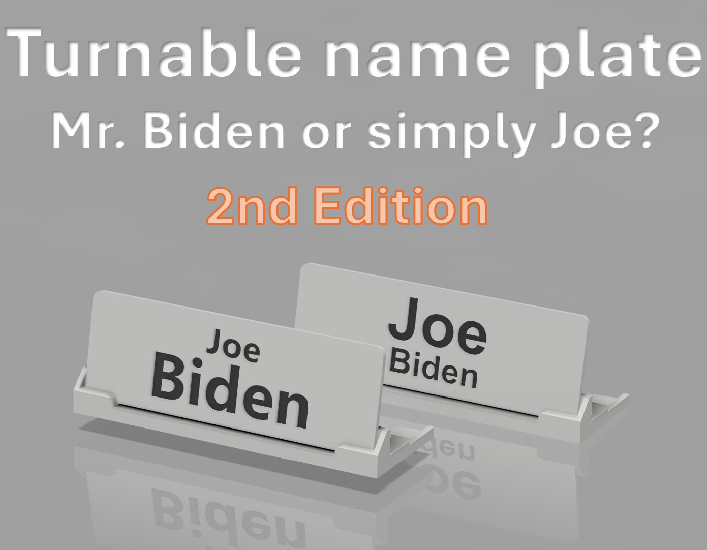 Turnable name plate - 2nd Edition by vmLOGIC | Download free STL model ...